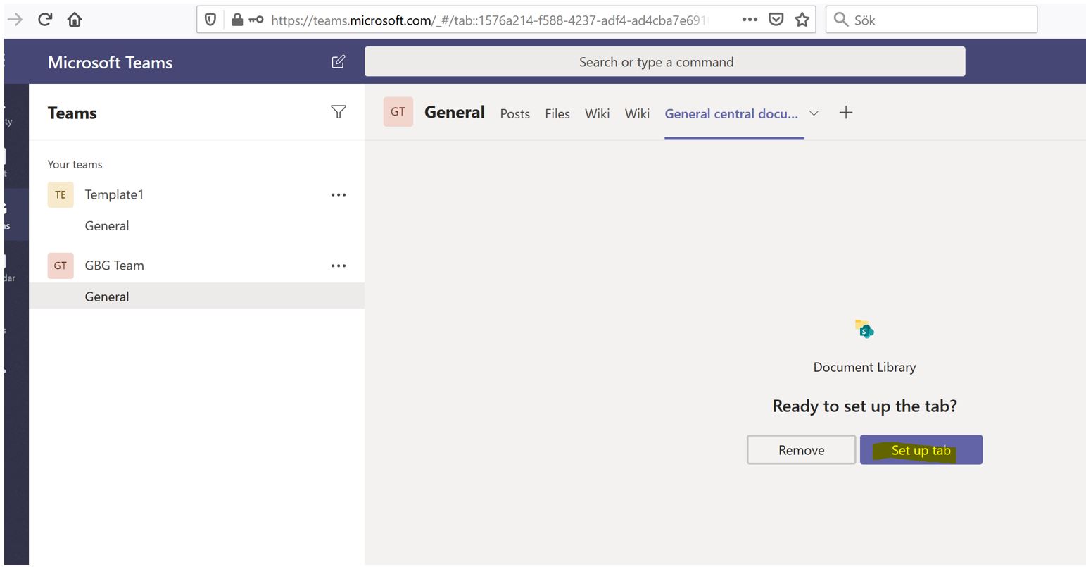 Link a SharePoint document library to a TAB in all Teams from a ...